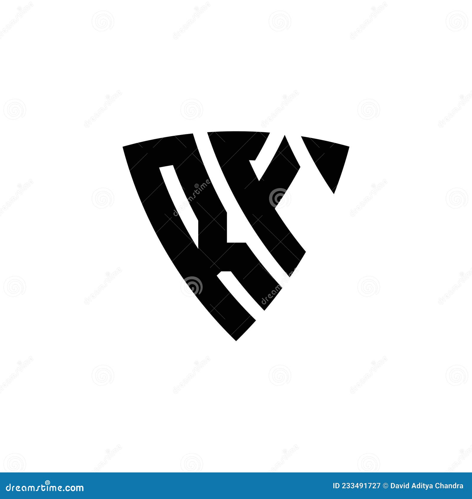 RF Logo Monogram Triangle Shield Style Stock Vector - Illustration of ...