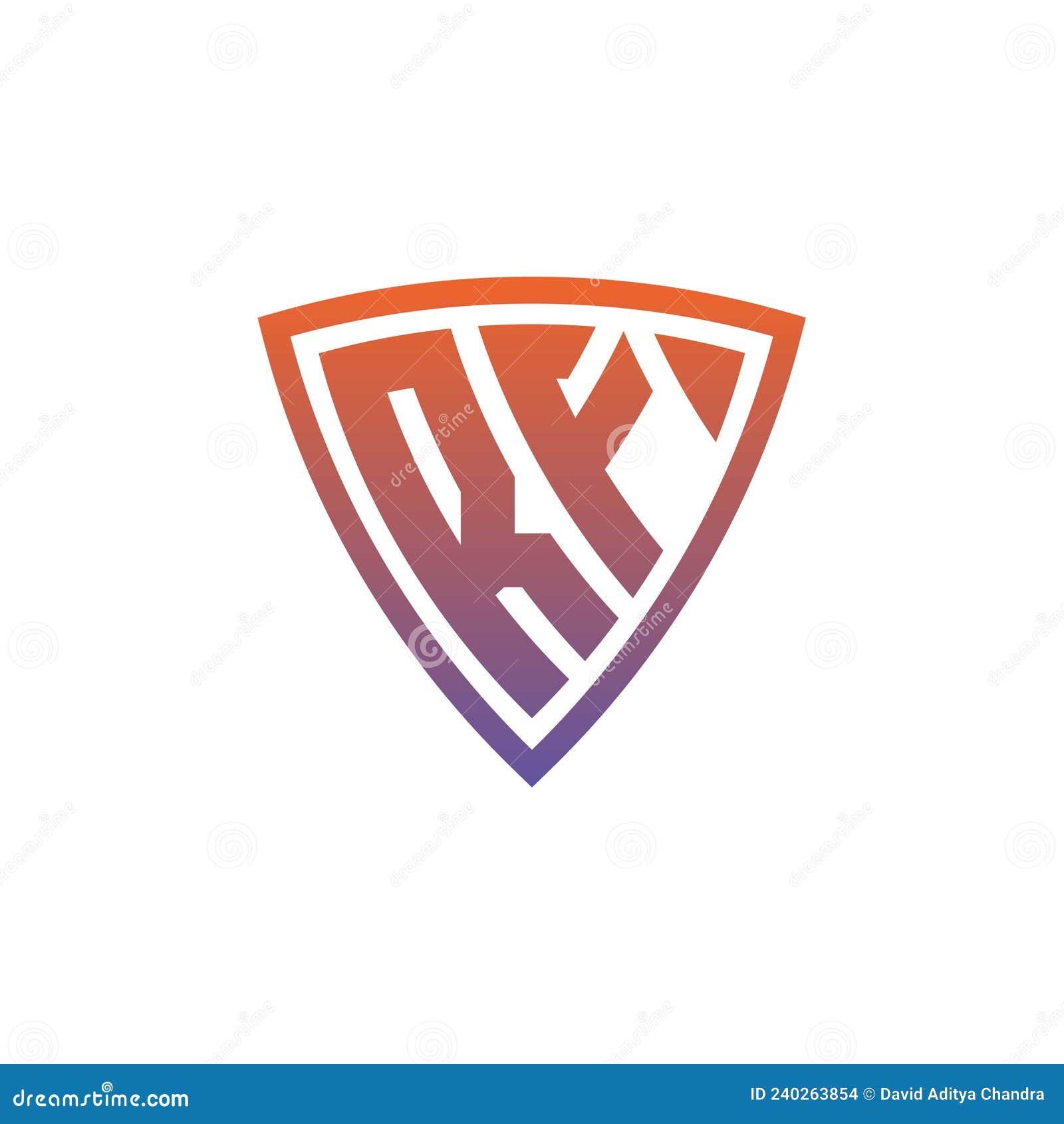 RF Logo Shield Monogram Gradient Style Design Stock Vector ...