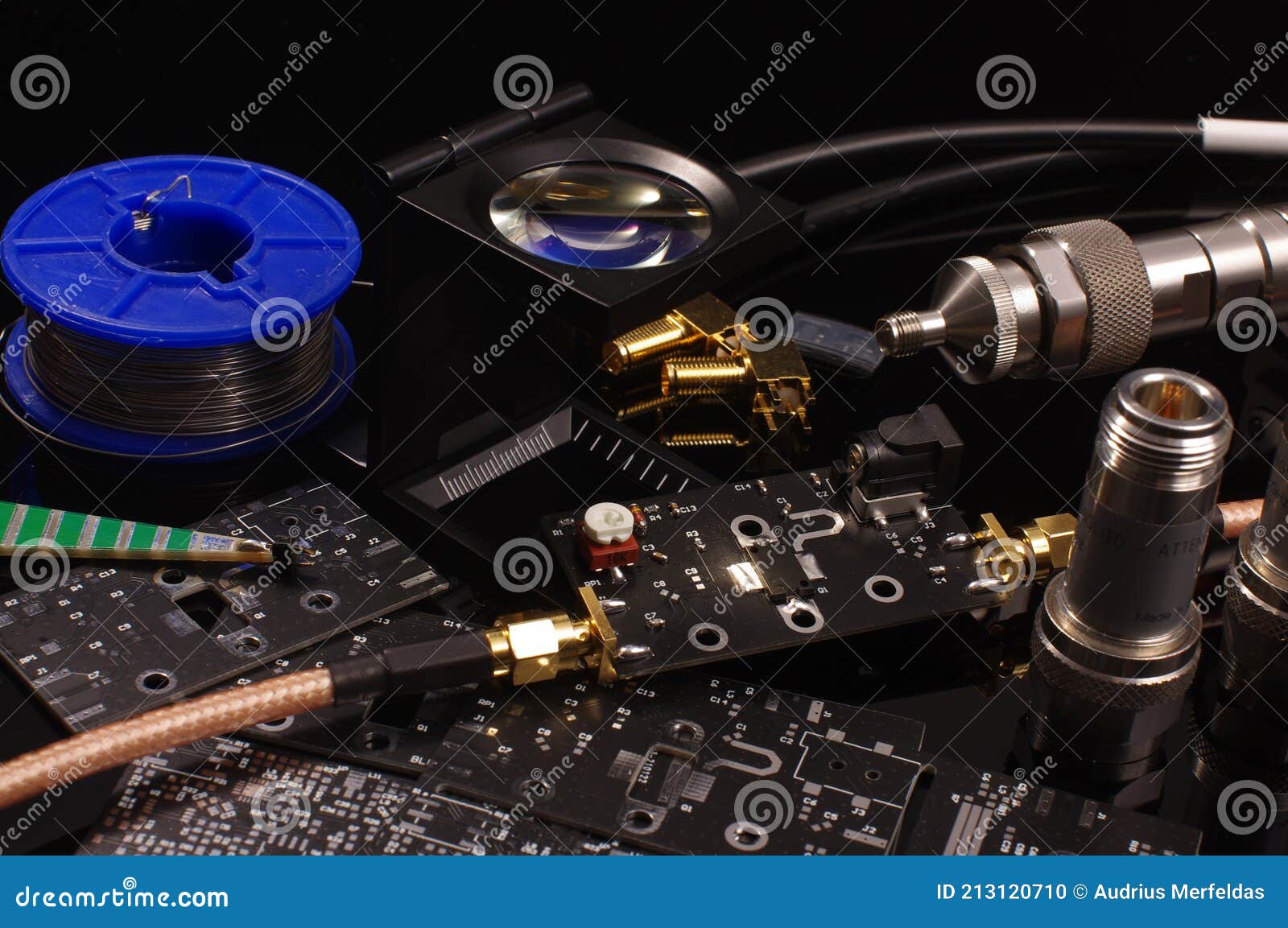 RF PCB and Equipment for Testing and Measurements Isolated Stock Photo ...