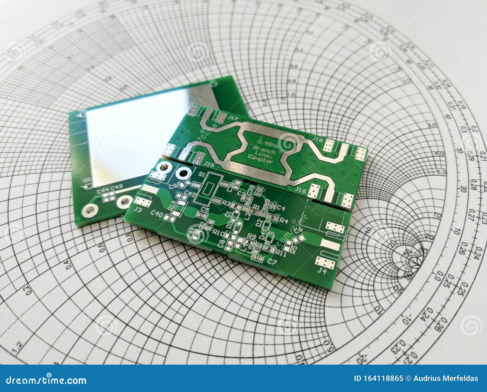 RF PCB in Front of Smith Chart Stock Image - Image of diagram ...
