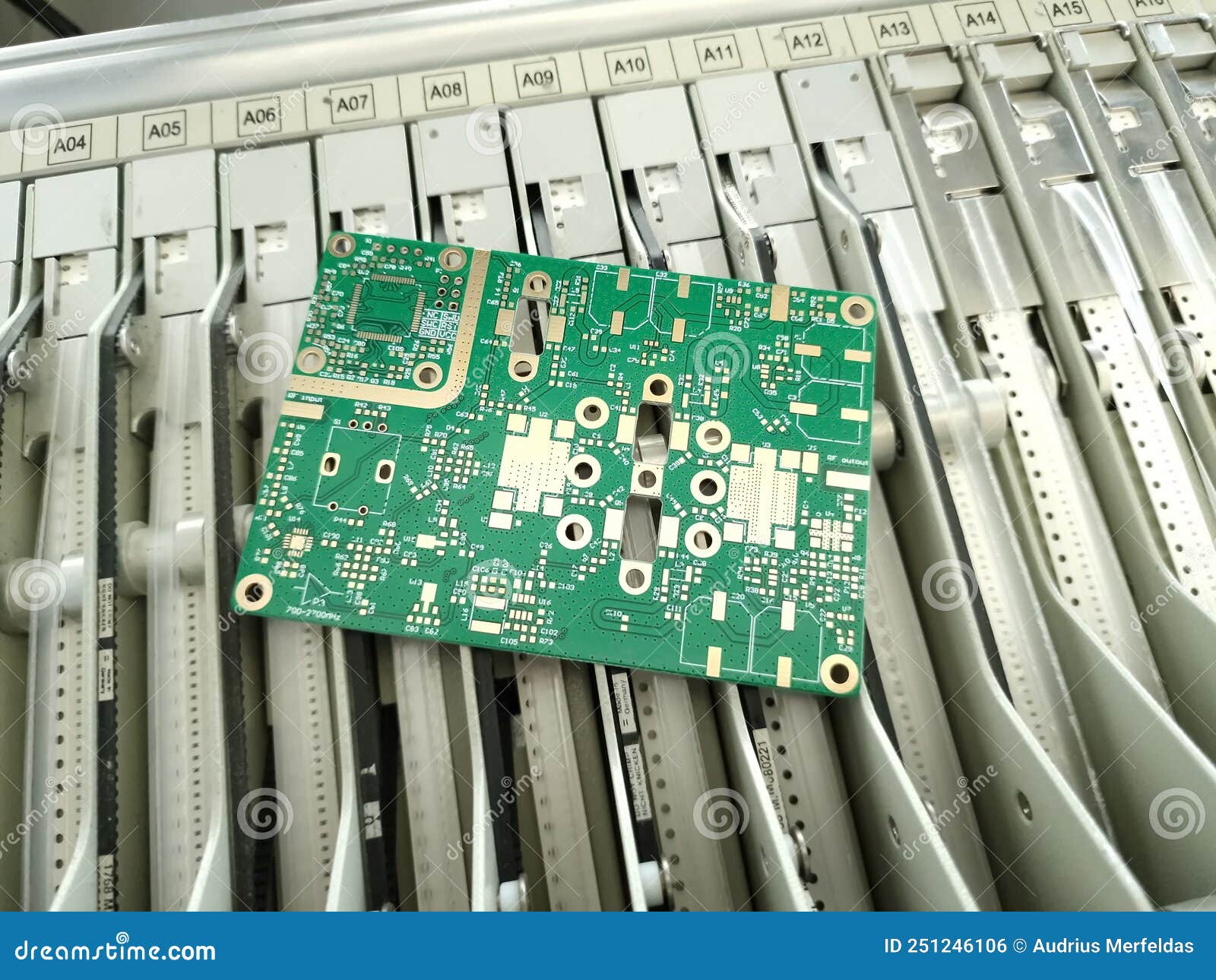 RF PCB Preparation for Assembly Stock Photo - Image of pickandplace ...