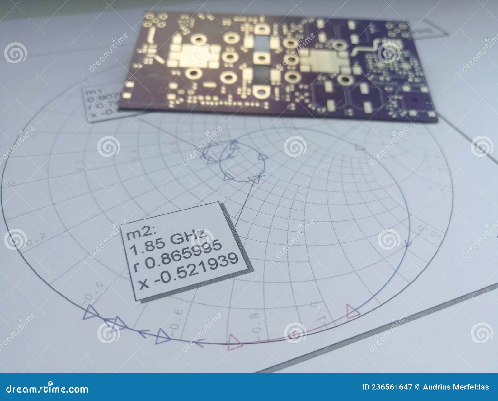 RF PCB and Smith Chart for Design Stock Image - Image of chart, product ...
