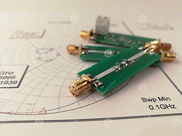 RF PCB on the Smith chart stock image. Image of modeling - 239661231