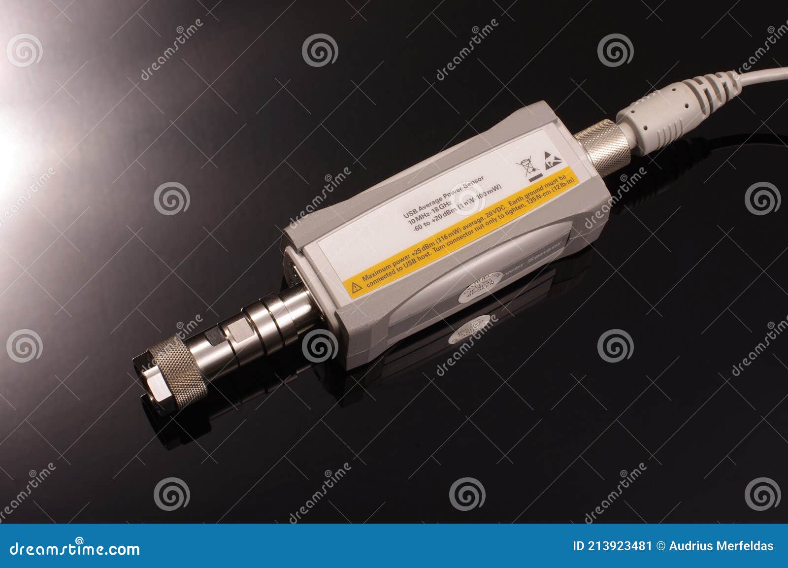 RF Power Sensor Isolated on Black Stock Image - Image of black, radio ...