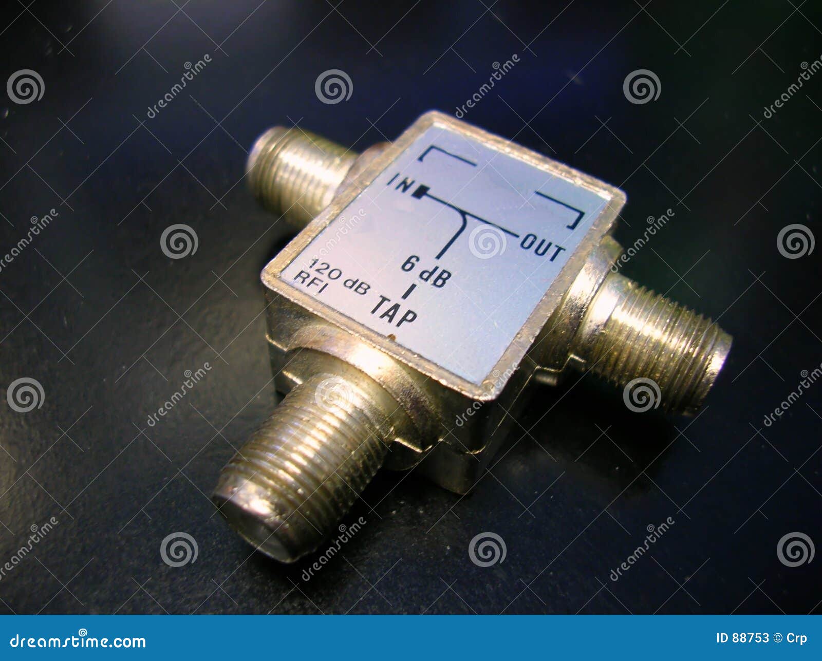 RF Tap stock image. Image of catv, black, case, signal, words - 88753