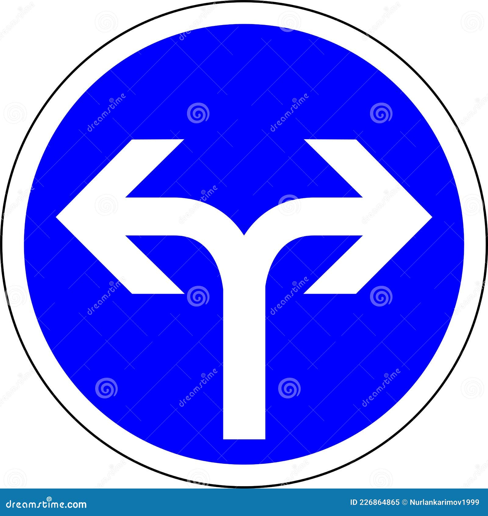 Vector Illustration of a Road Sign Showing Right or Left Direction only ...