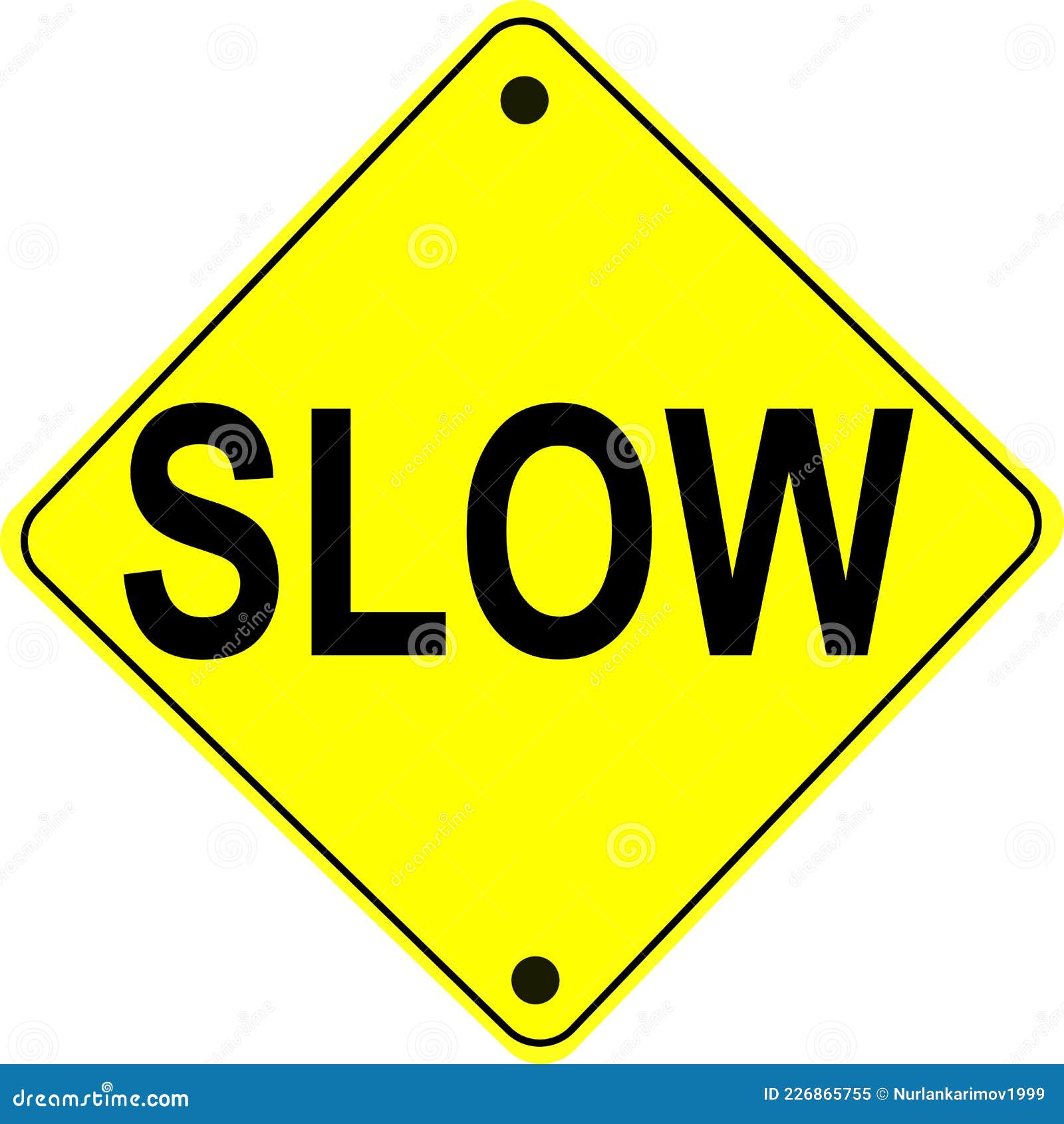 Vector Illustration of a Road Sign Warning Drivers To `Slow Down ...