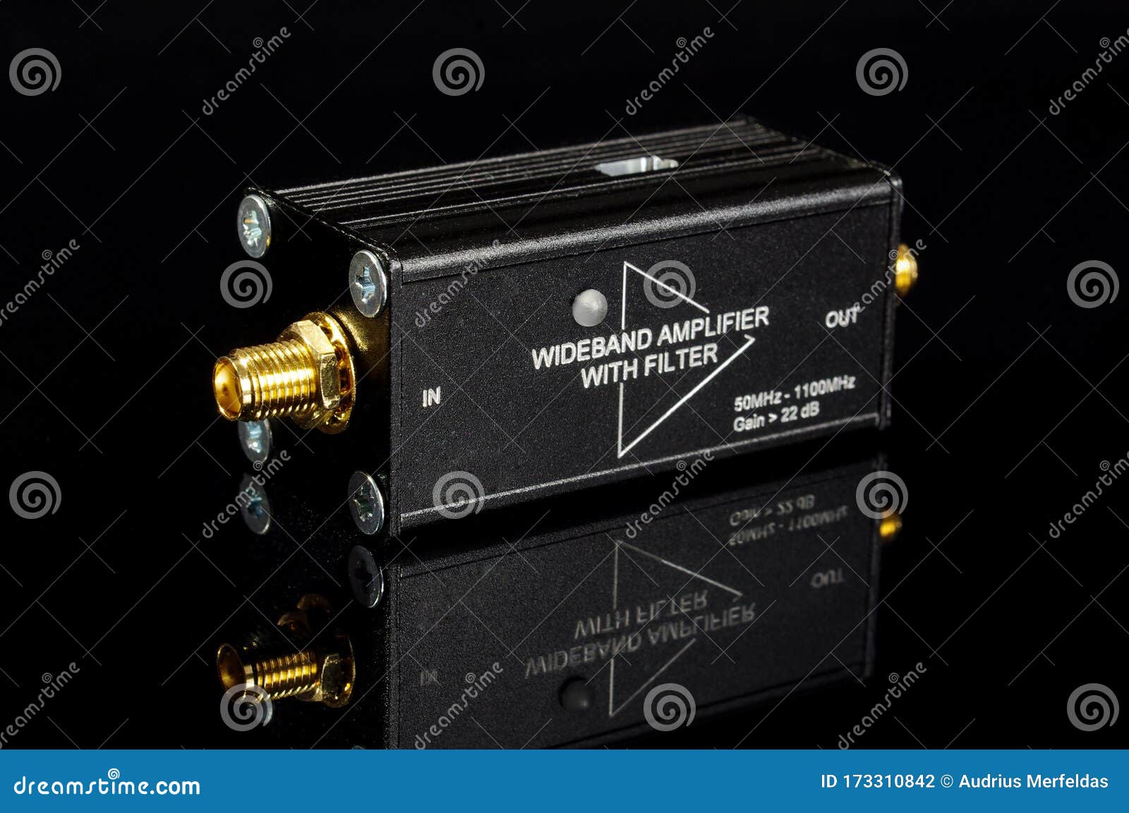 RF Wideband Amplifier Isolated on the Black Background Stock Photo ...