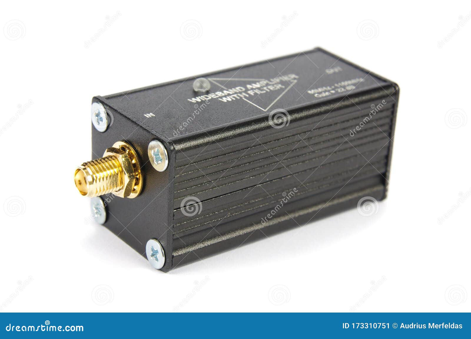 RF Wideband Amplifier Isolated on the White Background Stock Image ...