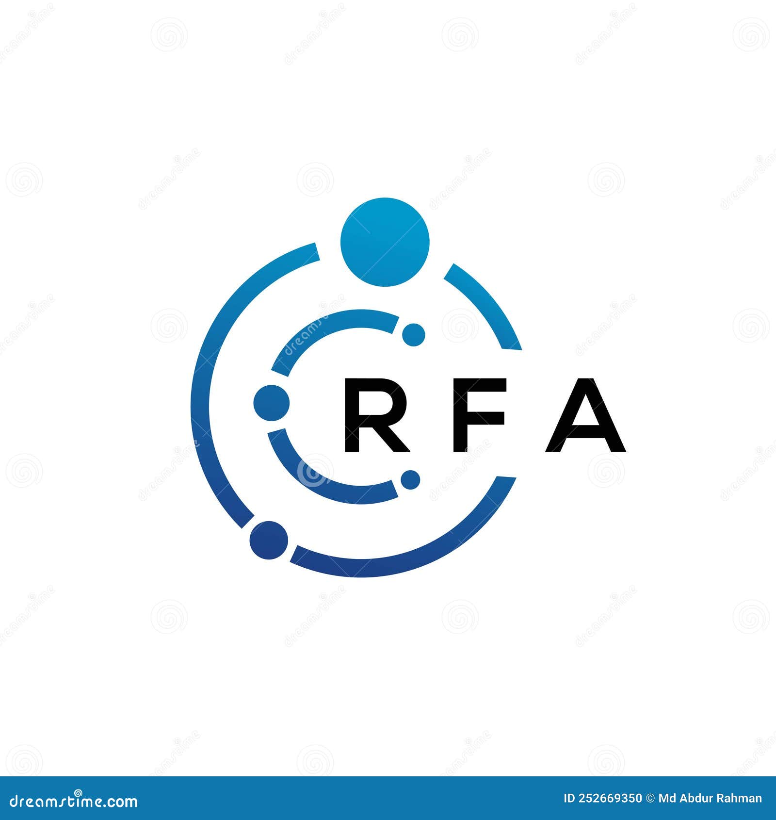 RFA Letter Technology Logo Design on White Background. RFA Creative ...