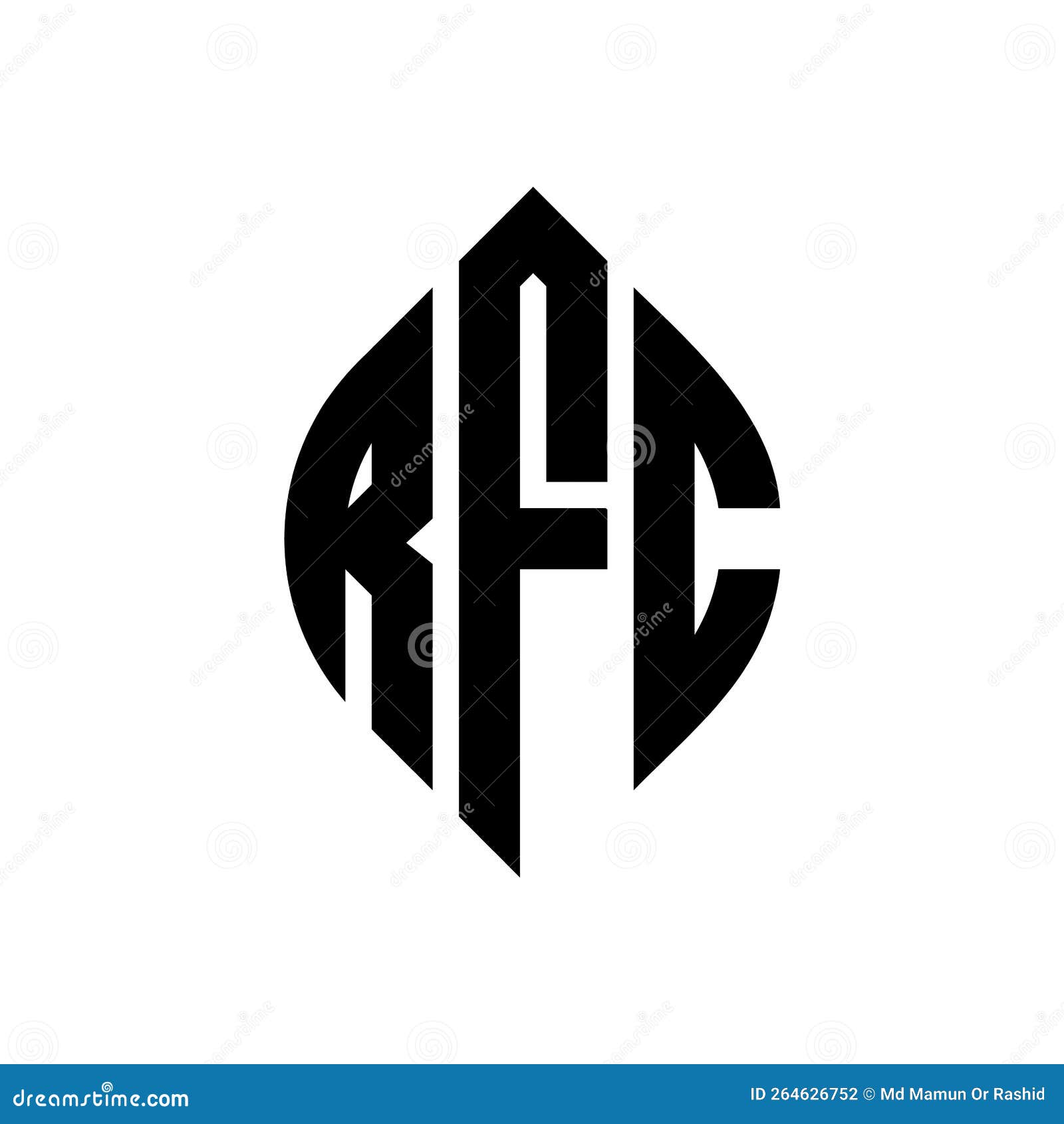 RFC Circle Letter Logo Design with Circle and Ellipse Shape. RFC ...
