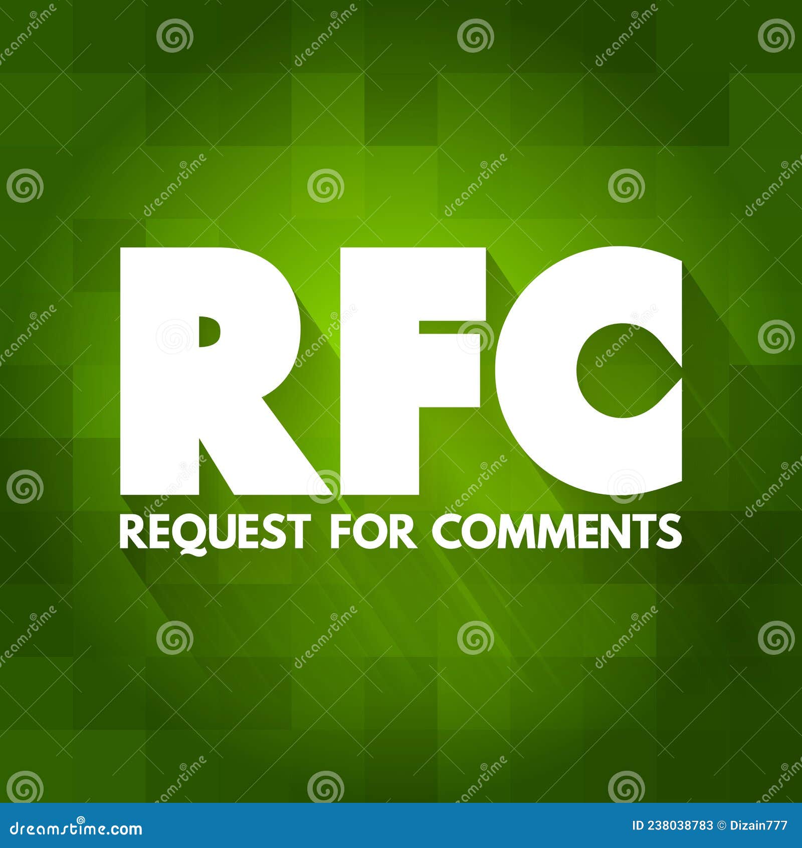 RFC, Request For Comments. Concept With Keywords, Letters And Icons ...