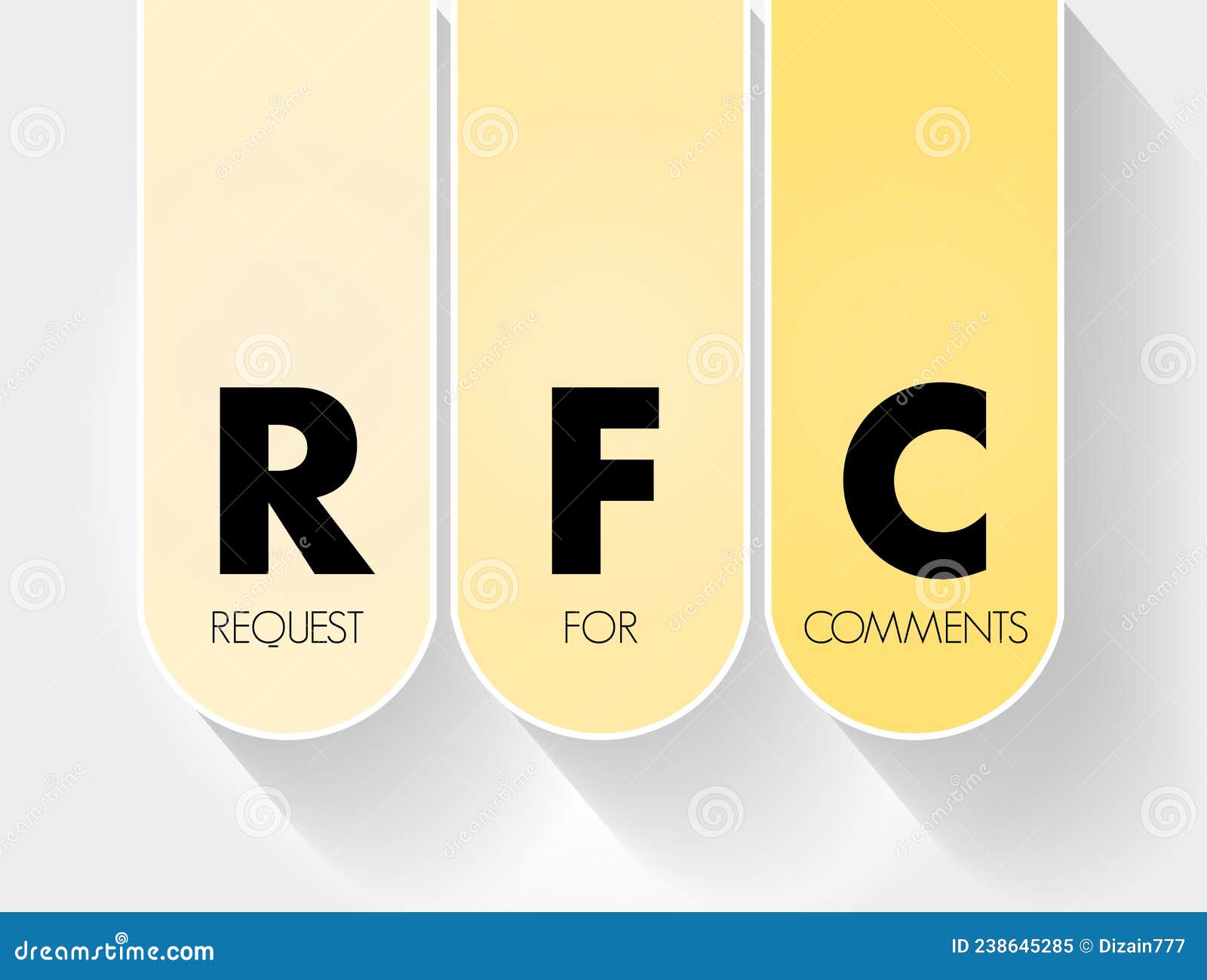 RFC, Request For Comments. Concept With Keywords, Letters And Icons ...