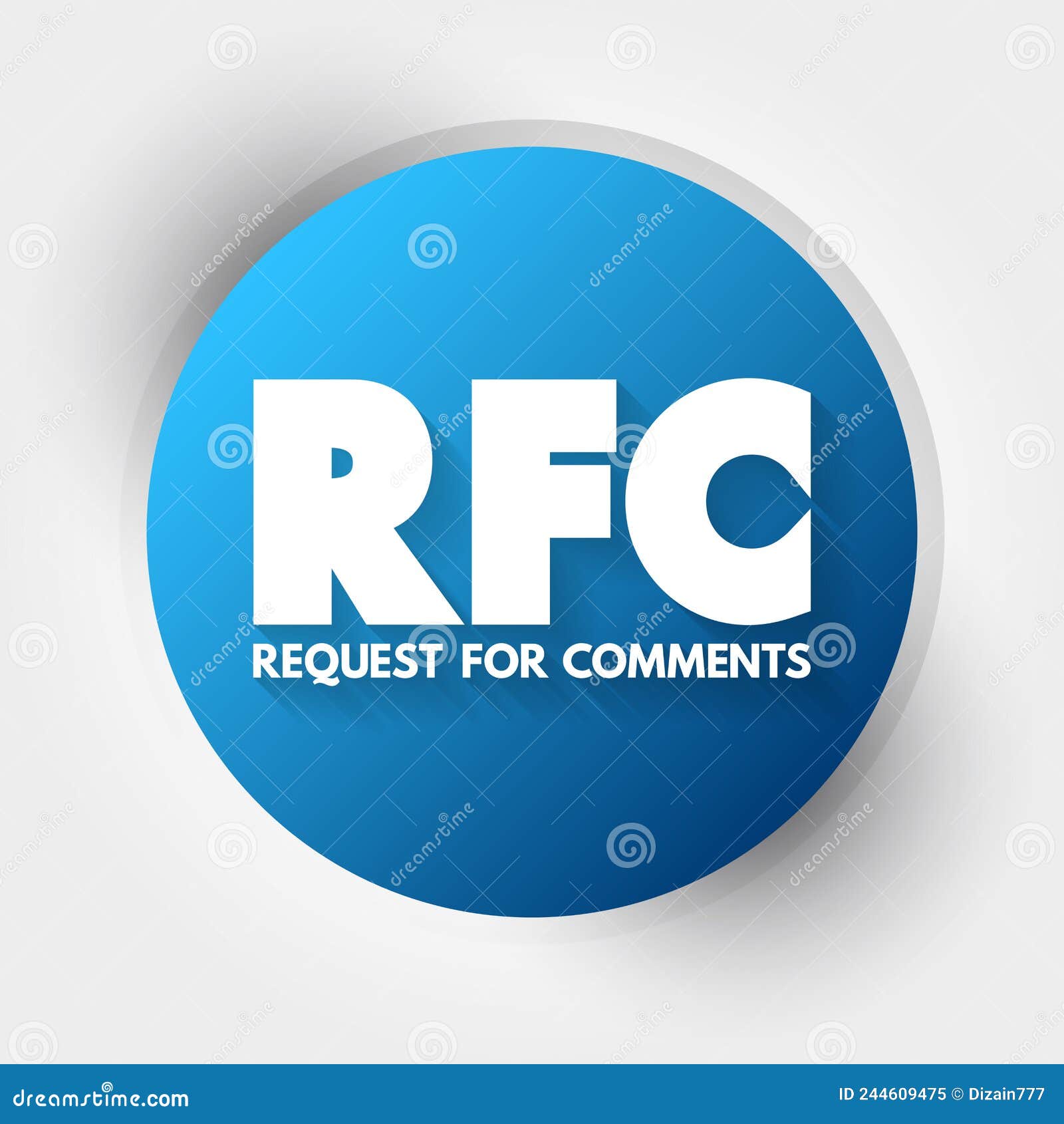RFC, Request For Comments. Concept With Keywords, Letters And Icons ...