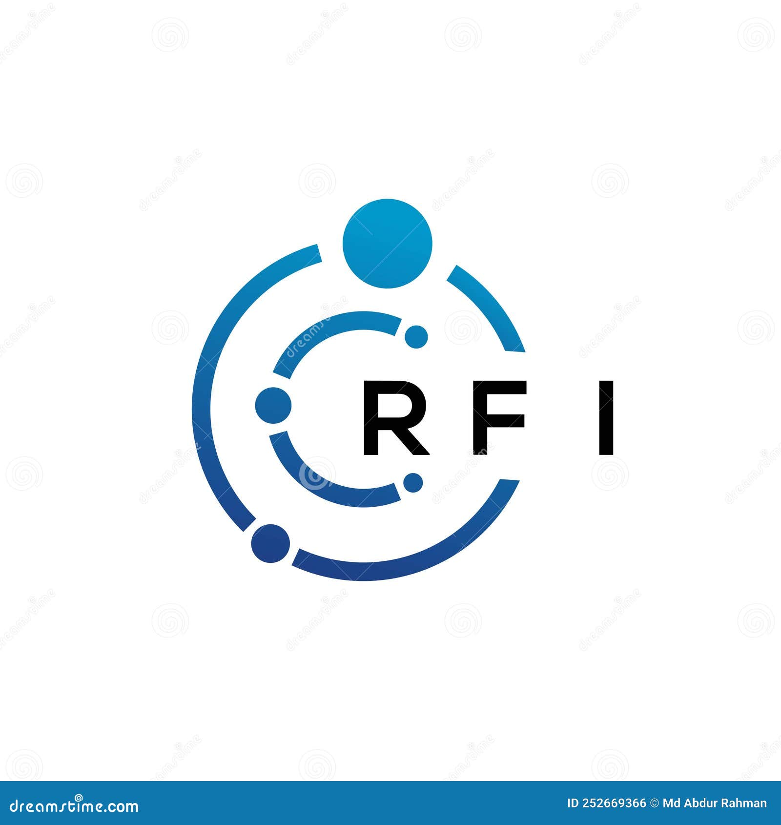 RFI Letter Technology Logo Design on White Background. RFI Creative ...
