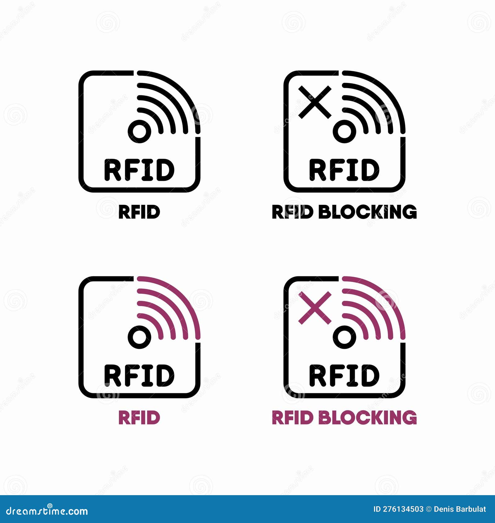 RFID and RFID Blocking Information Sign Stock Vector - Illustration of ...