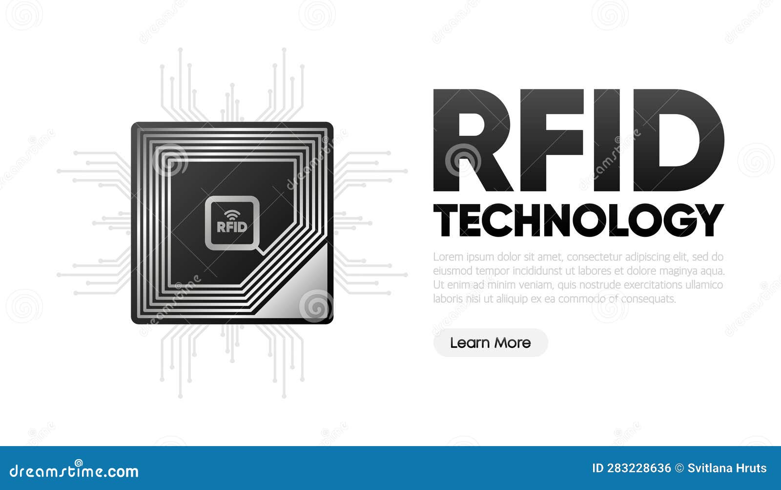 RFID Chip. Radio Frequency Identification. Digital Technology Concept ...