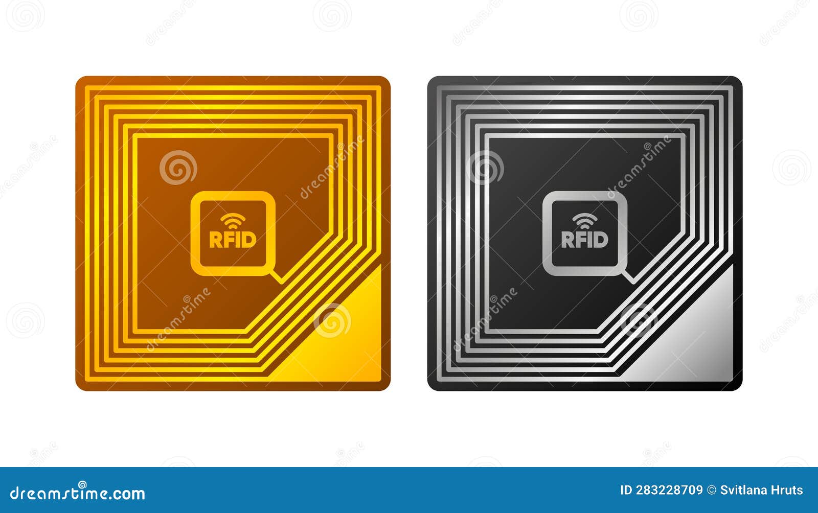 RFID Chip. Radio Frequency Identification. Digital Technology Concept ...