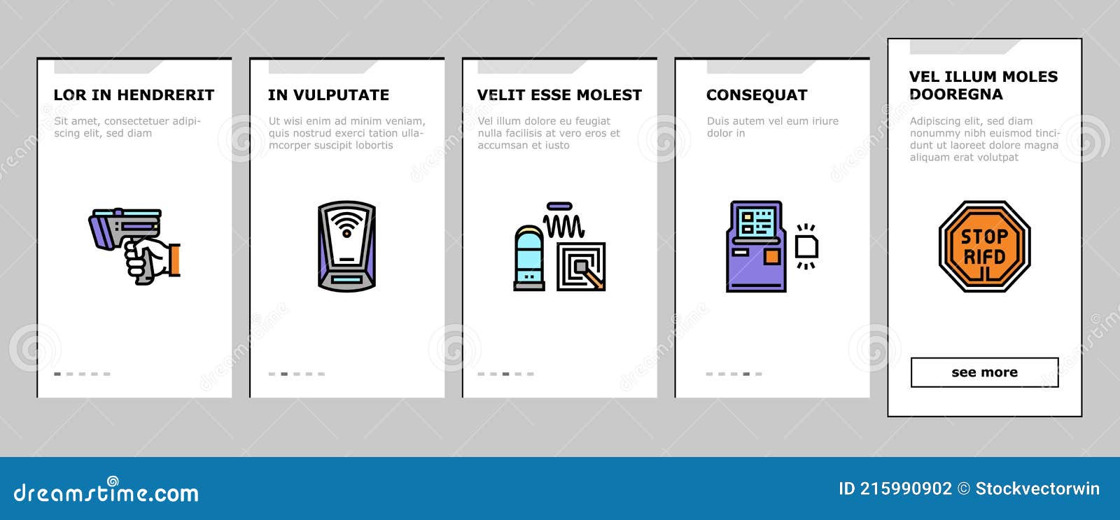 RFID Tag Security Presentation Cartoon Poster Vector Illustration ...