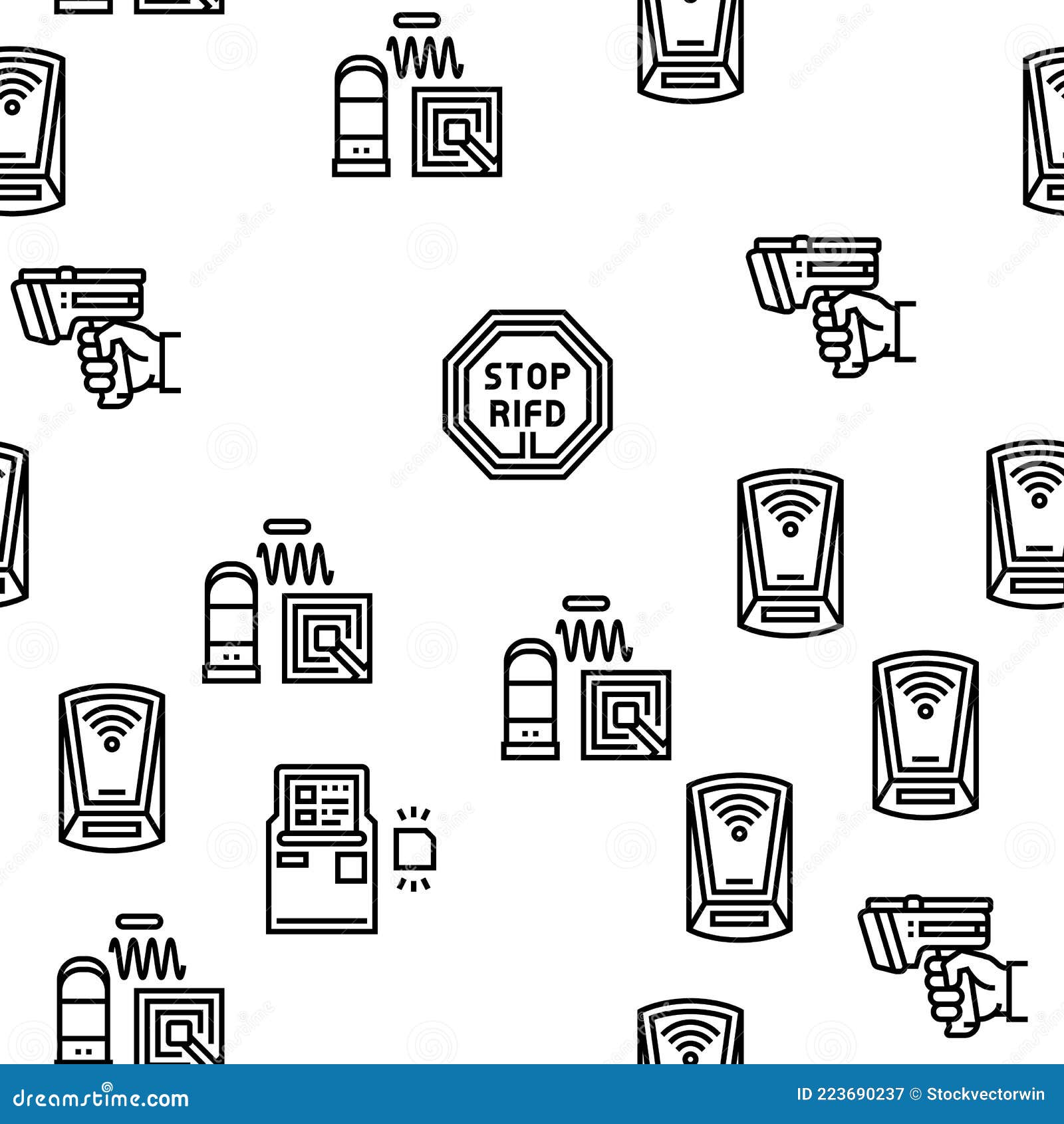 Rfid Chip Technology Vector Seamless Pattern Stock Vector ...