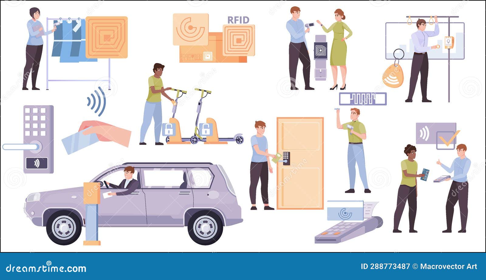 Rfid Code Set stock vector. Illustration of decorative - 288773487