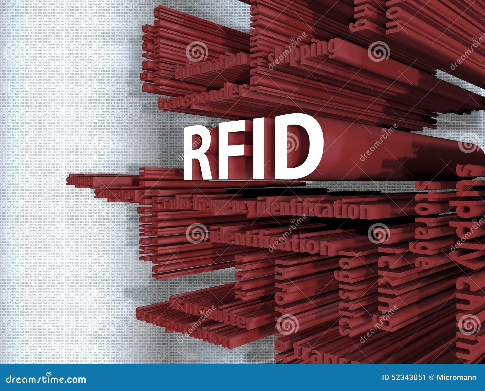 RFID - 3D stock image. Image of information, values, production - 52343051