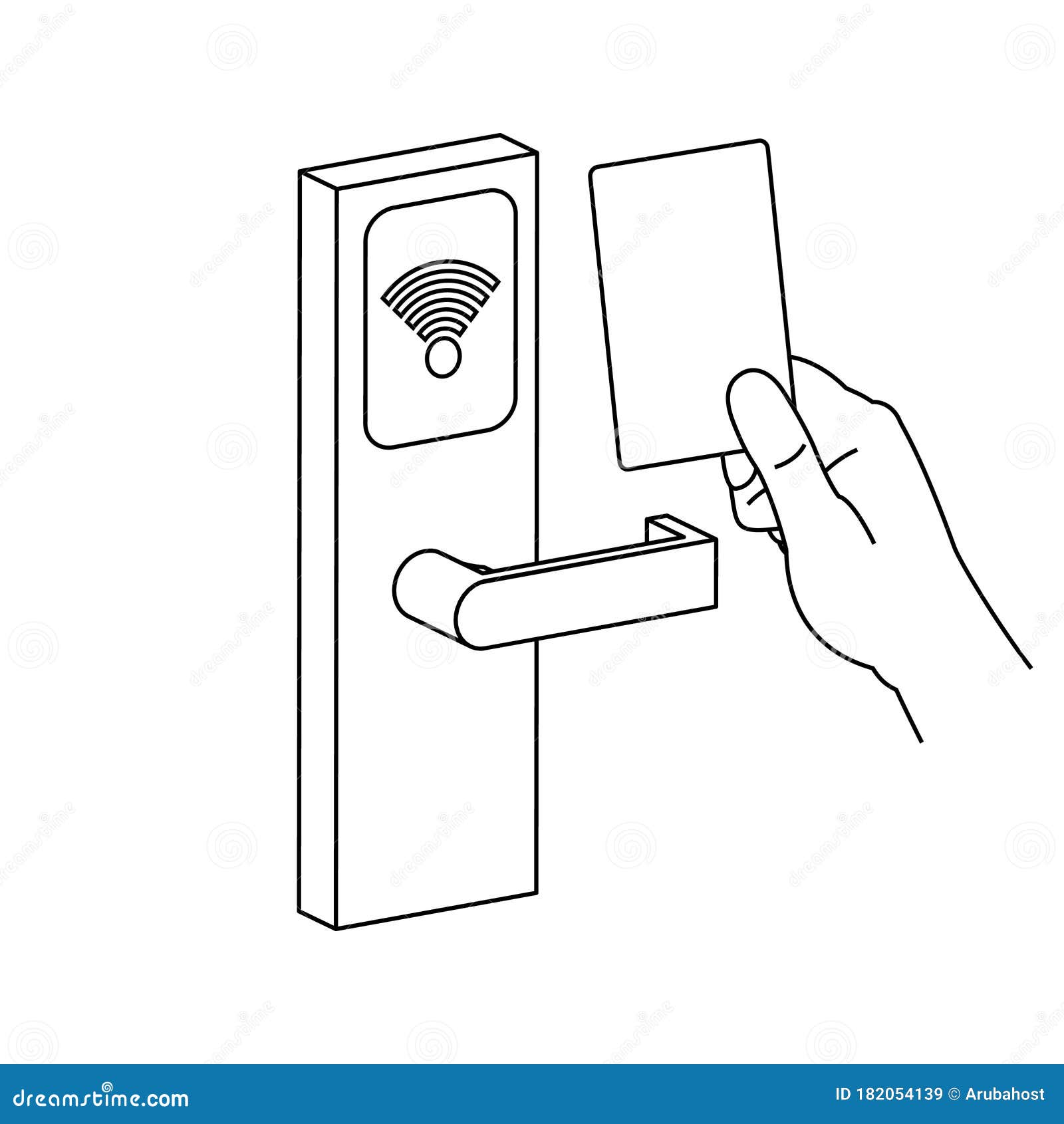 RFID Hotel Door Lock Illustration Stock Vector - Illustration of tech ...