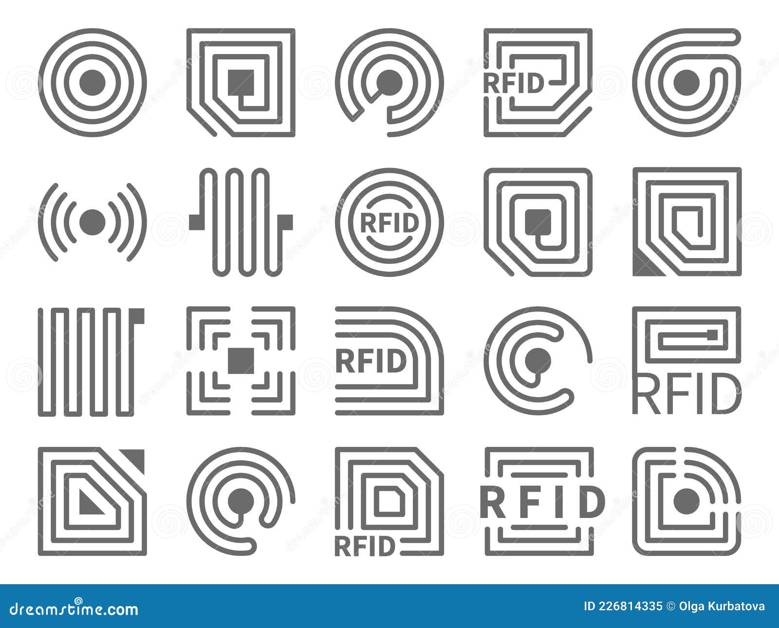 Rfid Icons. Electronic Readers Technology, Different Forms, Near Field ... Rfid Icons. Electronic Readers Technology, Different Forms, Near Field ...