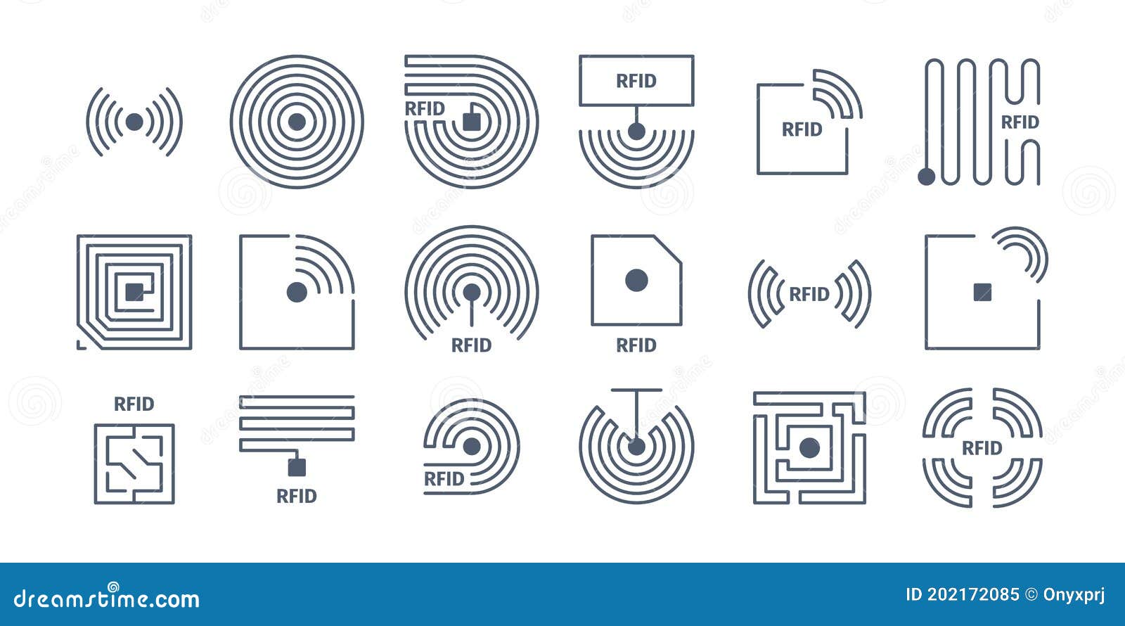 Rfid Icons. Radio-frequency Identification Label, Tag, Chip And Antenna ... Rfid Icons. Radio-frequency Identification Label, Tag, Chip And Antenna ...