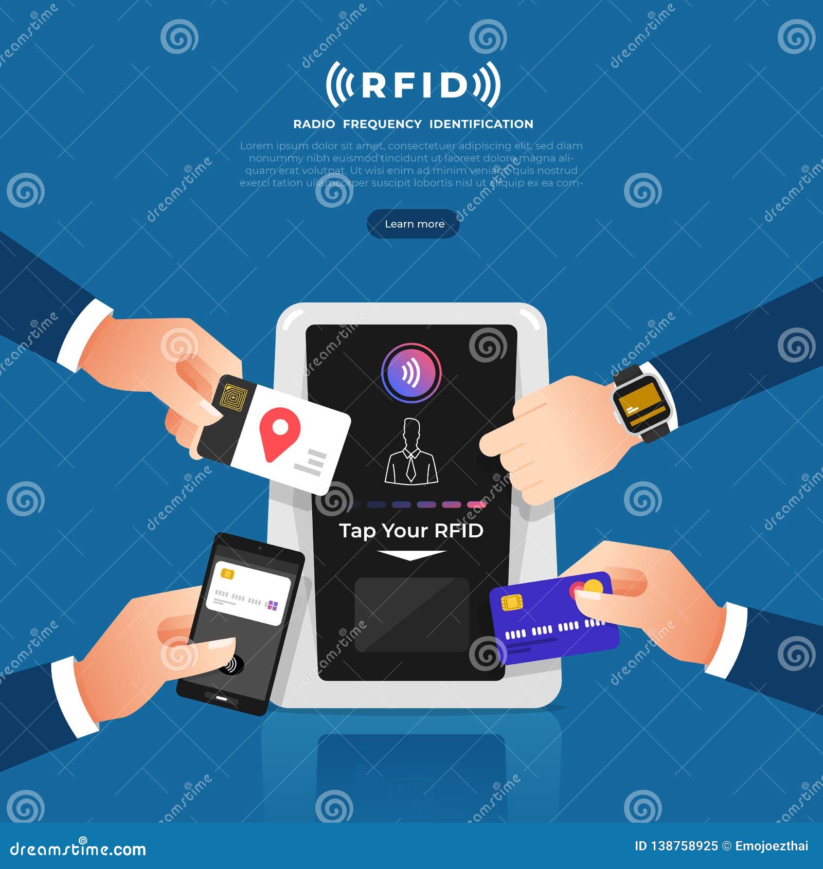RFID Illustration Vector stock vector. Illustration of mobile - 138758925