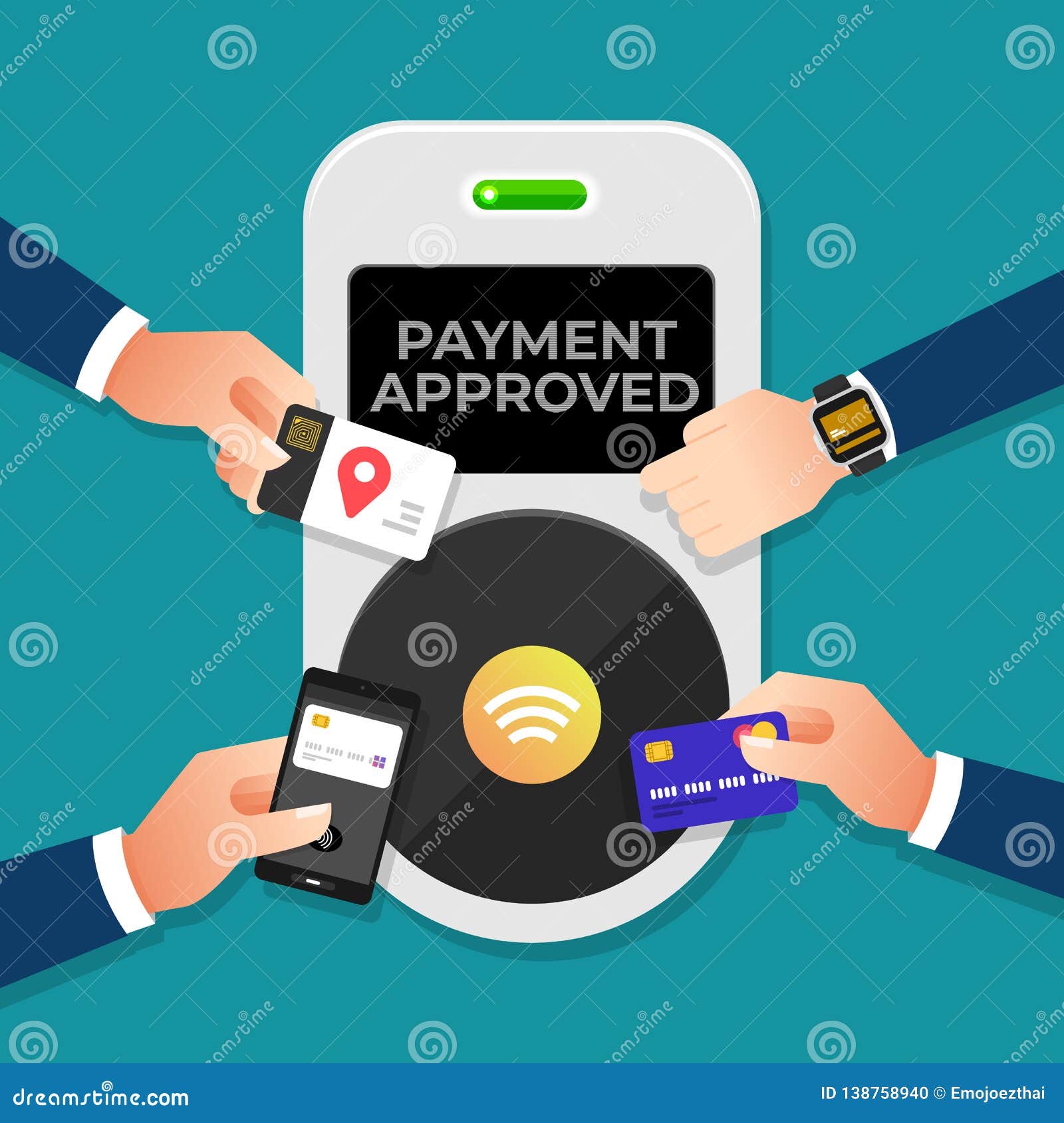 RFID Illustration Vector stock vector. Illustration of contactless ...