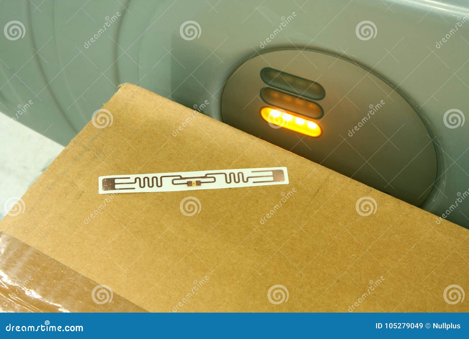 Rfid Label on Box stock image. Image of industry, message - 105279049
