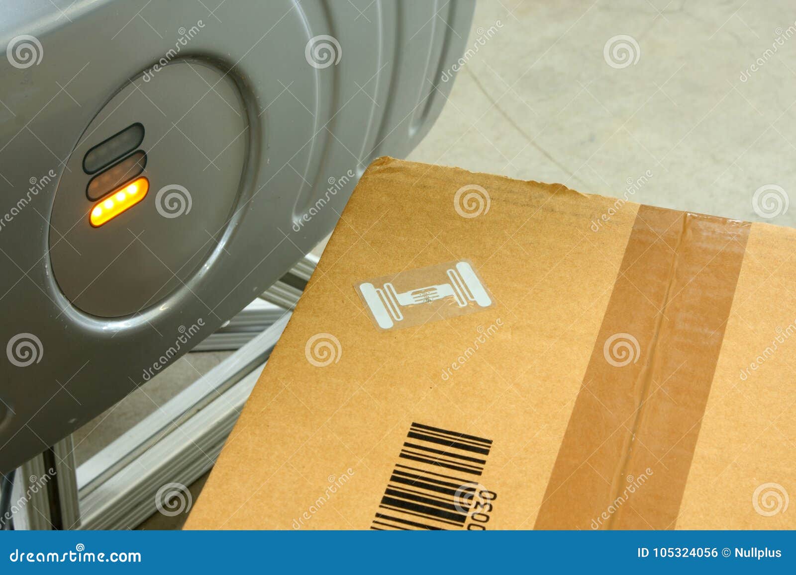 Rfid Label on Box stock photo. Image of label, crate - 105324056
