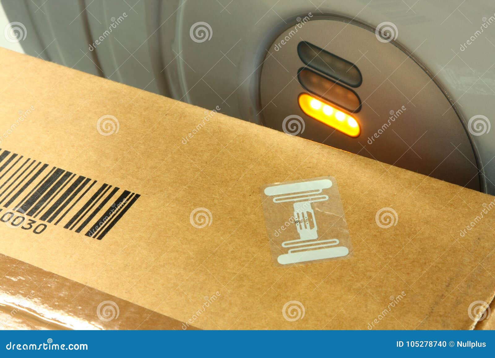 Rfid Label on Box stock photo. Image of antenna, packet - 105278740