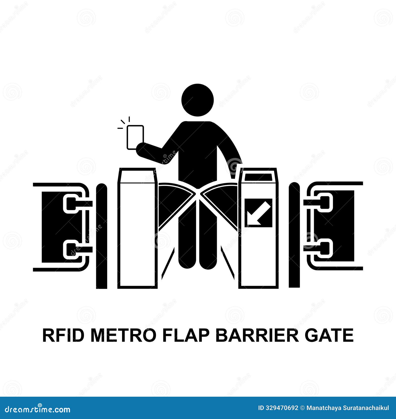 RFID Locked Symbol - Outline Styled Icon - Editable Stroke - Vector ...