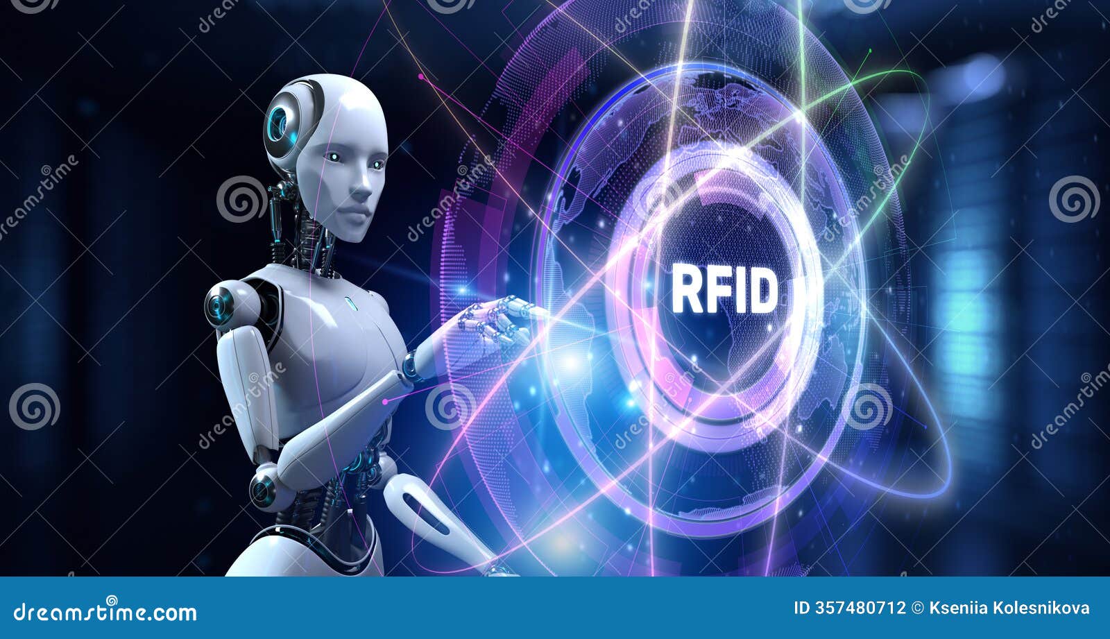 RFID Radio Frequency Identification Wireless ID Antenna Symbol Blue ...