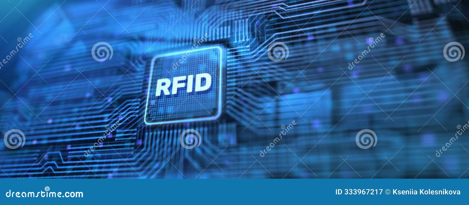 RFID Radio Frequency Identification Wireless ID Antenna Symbol Blue ...