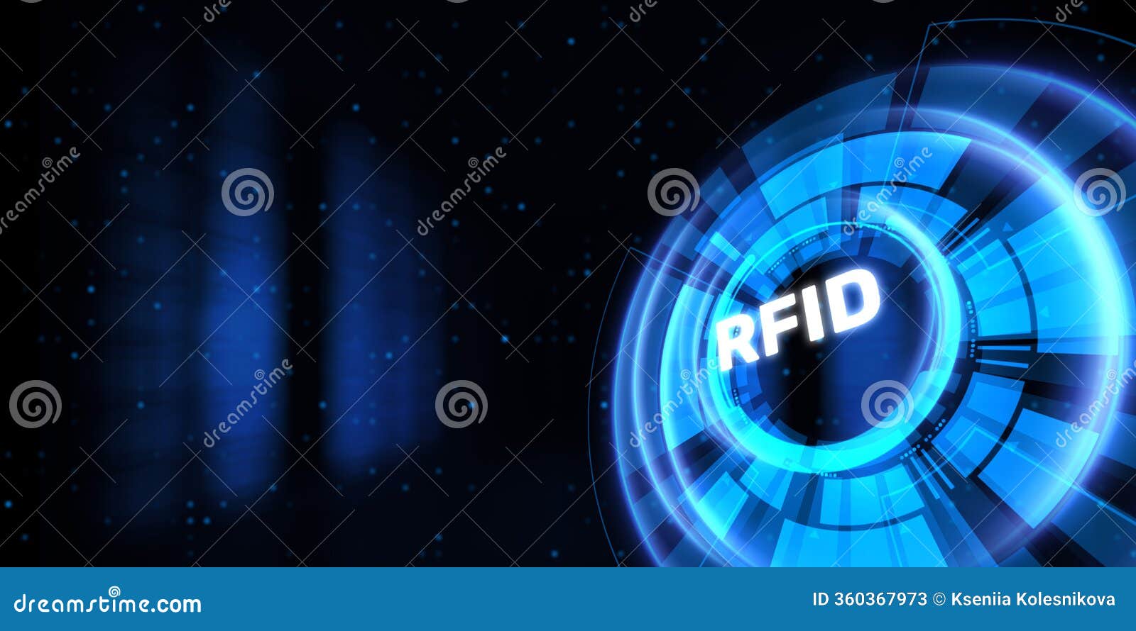RFID Radio Frequency Identification Technology Concept on Virtual ...