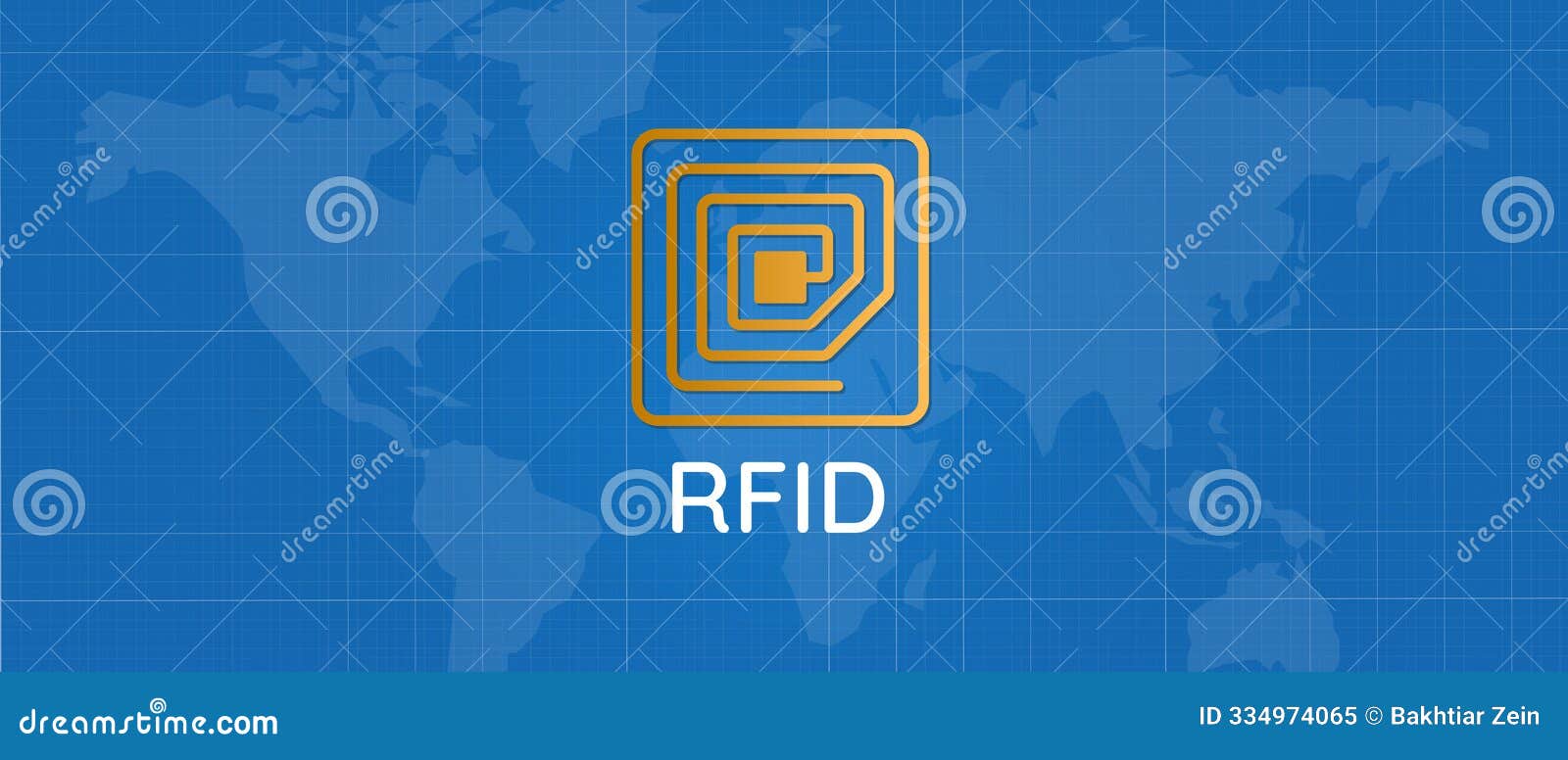 RFID Radio Frequency Identification Wireless ID Antenna Symbol Blue ...