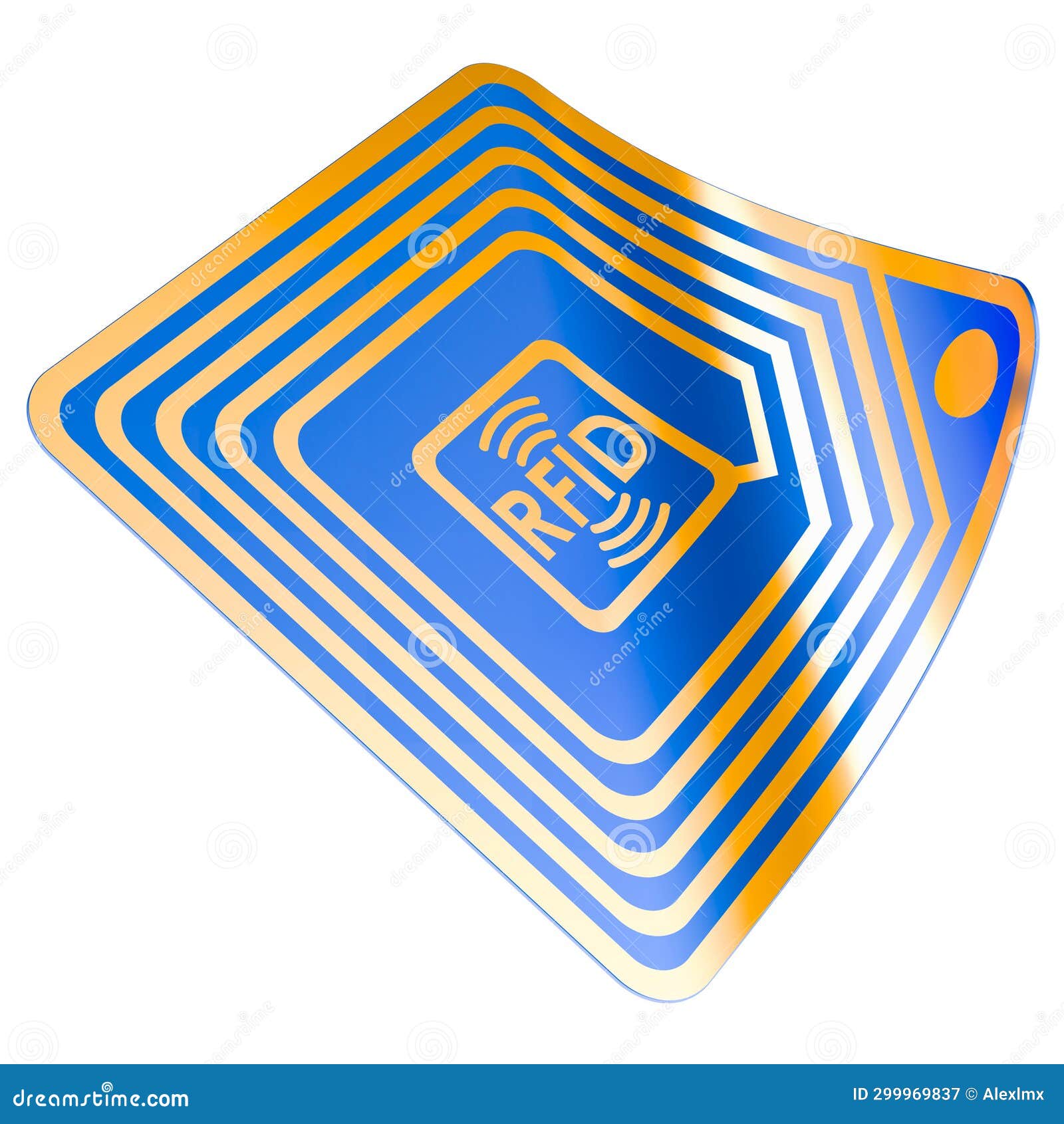 RFID Tag, Blue Color. 3D Rendering Stock Illustration - Illustration of ...