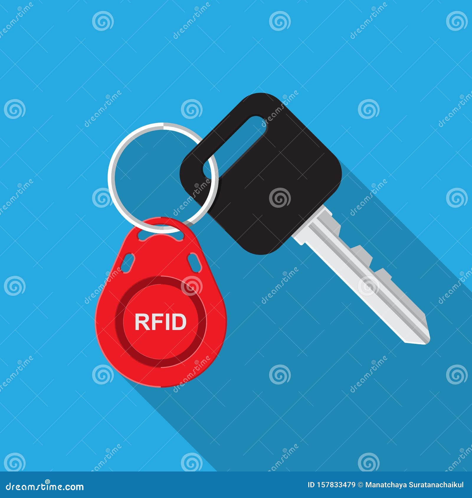 RFID tag key. stock vector. Illustration of logo, design - 157833479