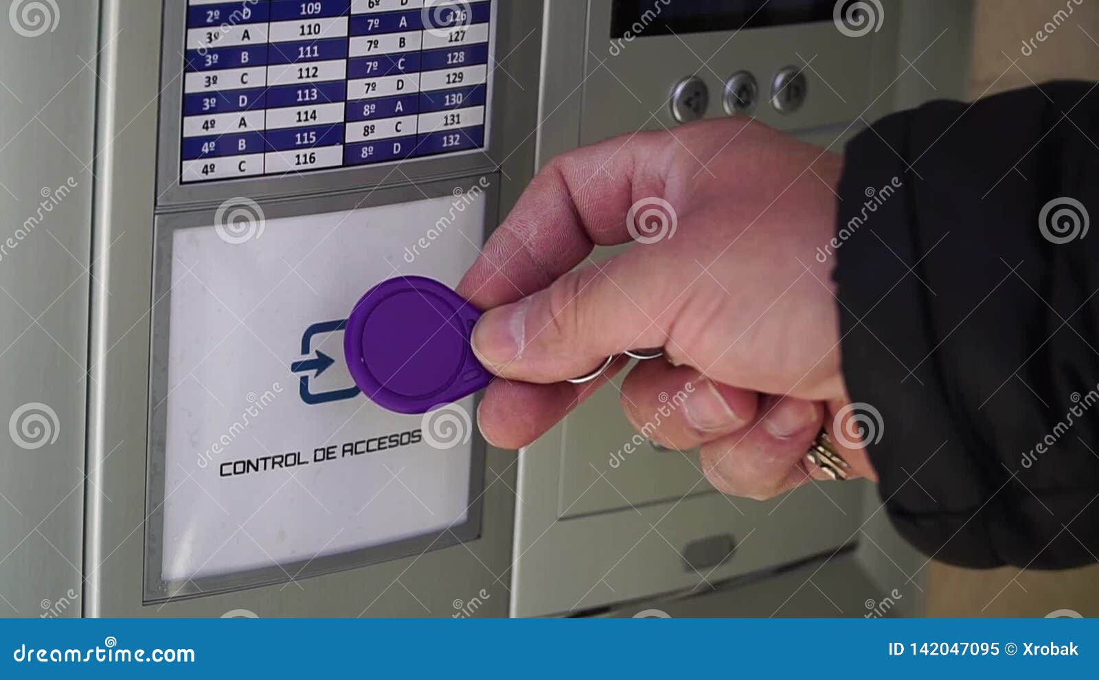 Electronic Key Access Control. RFID Tag Key To Open the Door. Stock ...