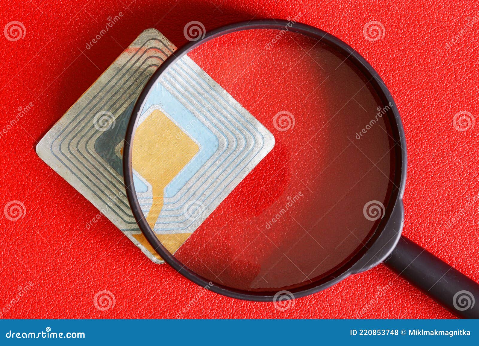 RFID Tag Transponder Under Magnifying Glass. a Concept for the Use of ...
