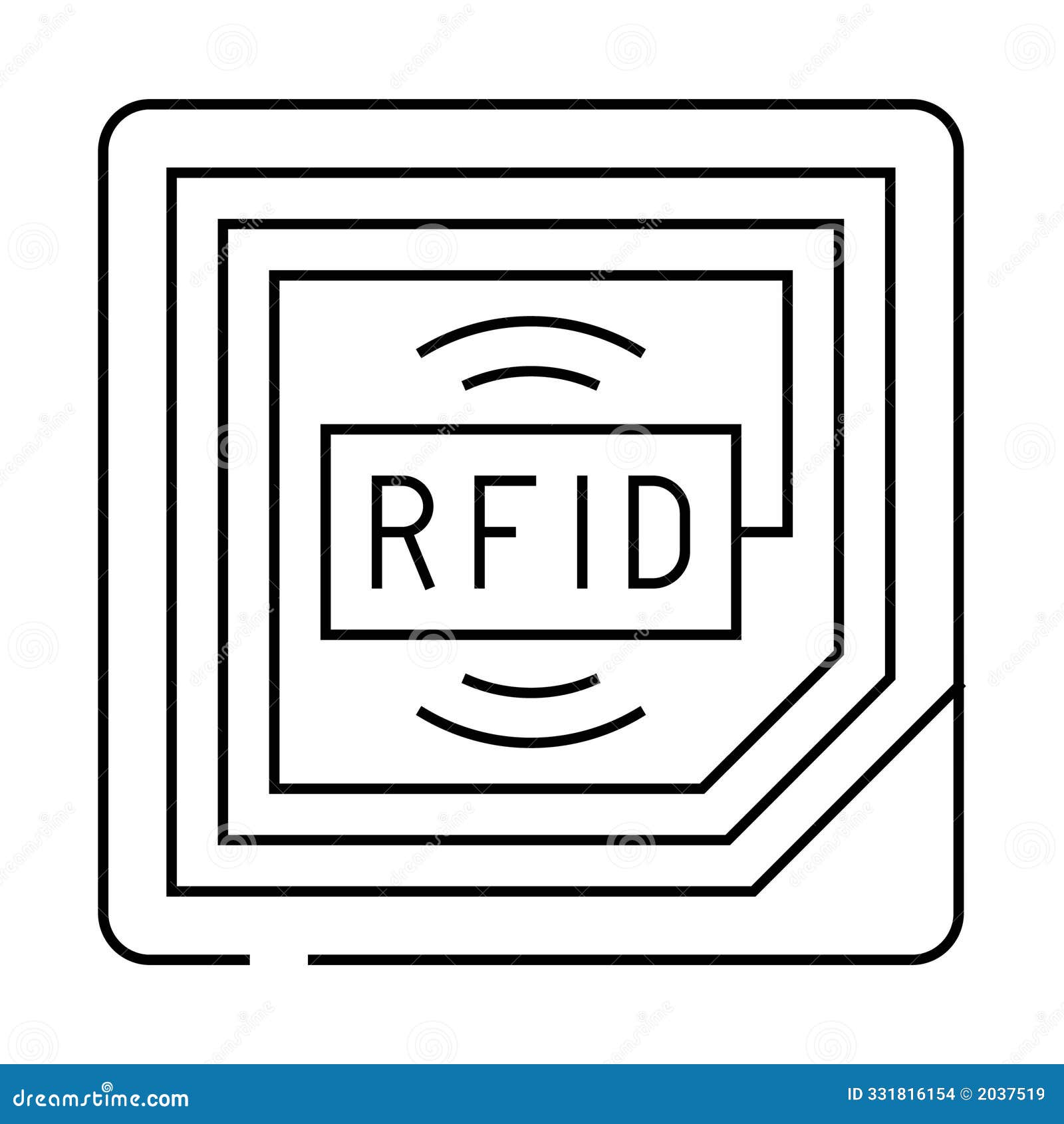 Rfid Tracking Autonomous Delivery Line Icon Vector Illustration Stock ...