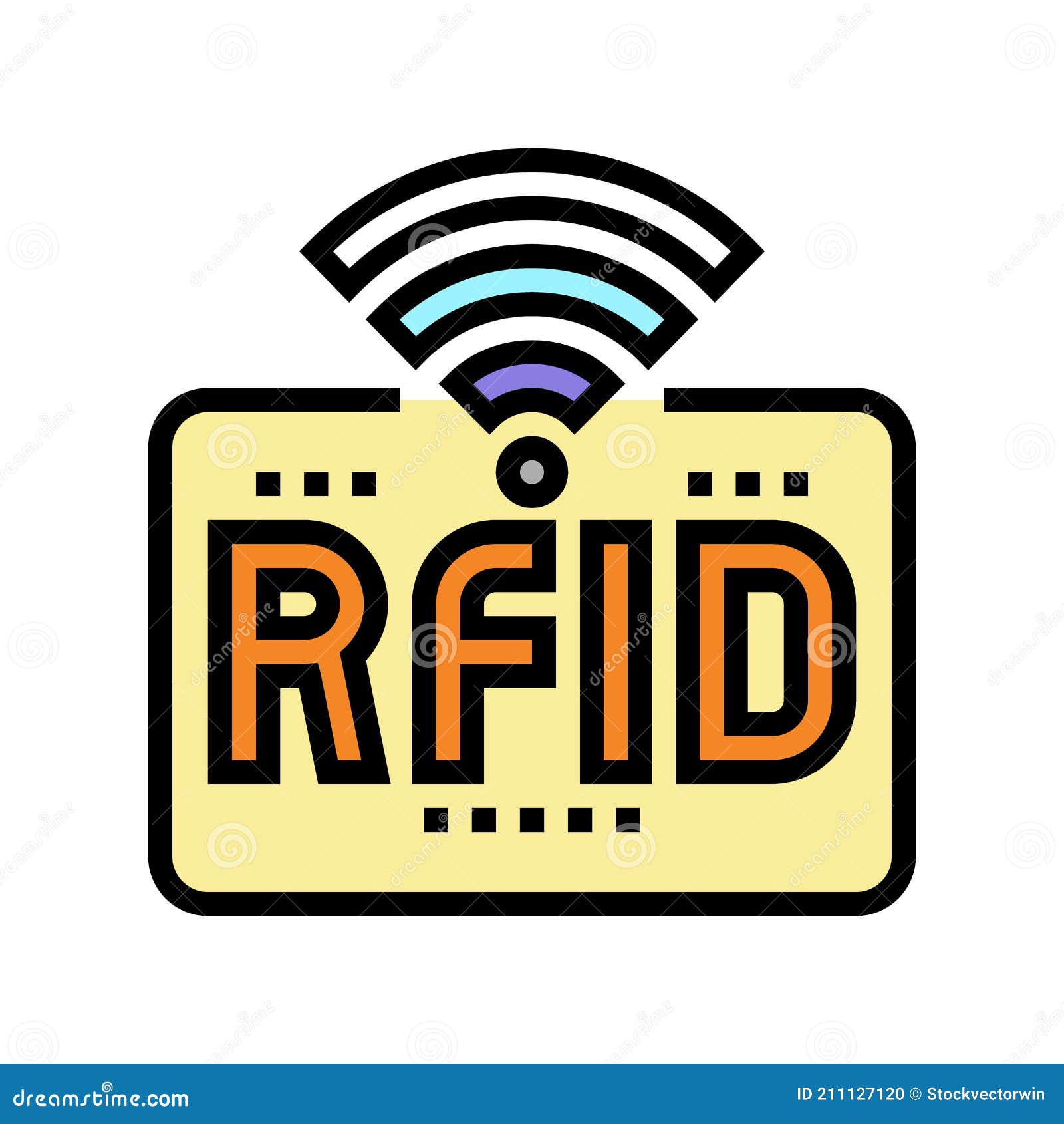 Rfid Wireless Sign Color Icon Vector Illustration Stock Vector ...