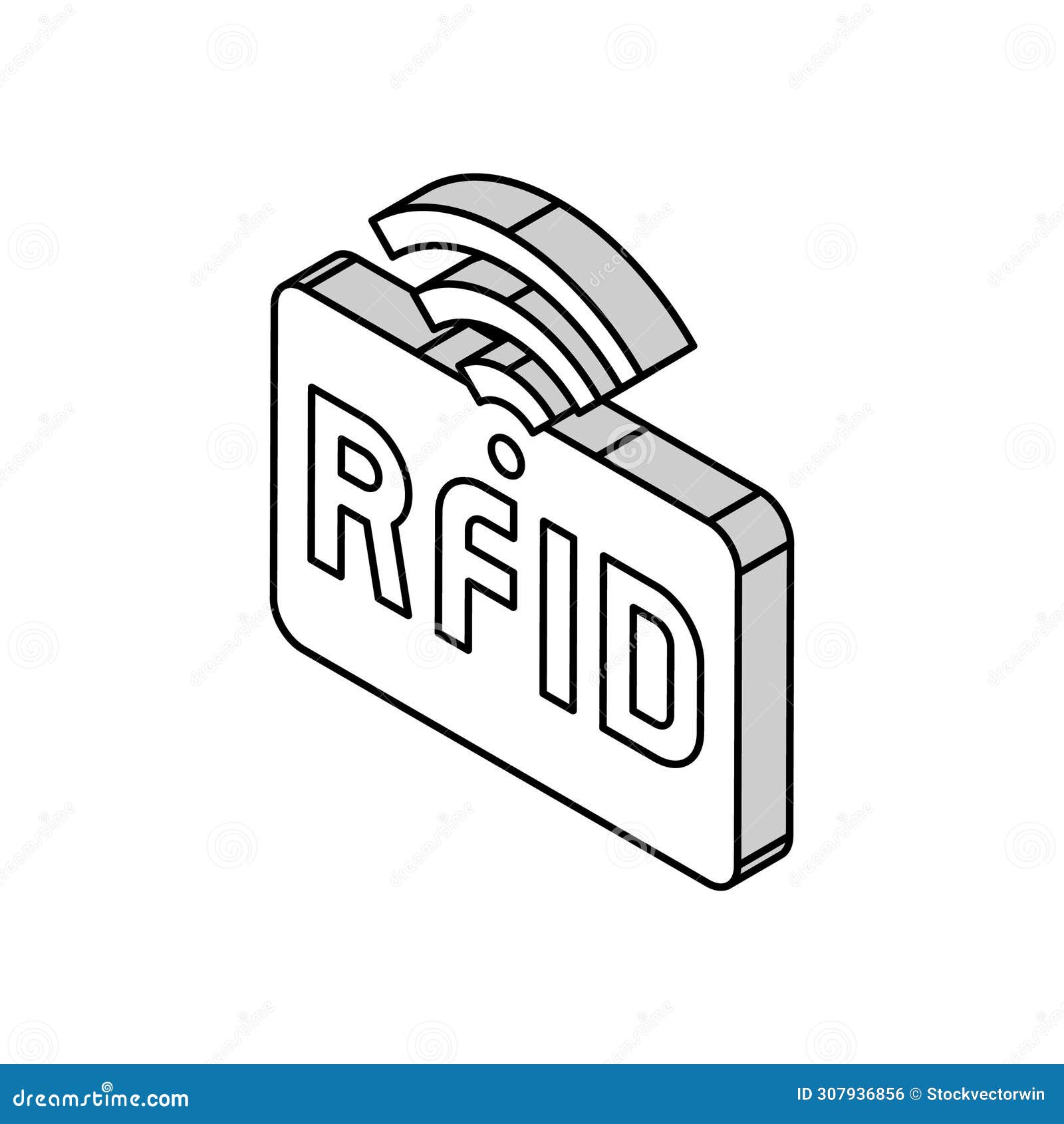 Rfid Wireless Sign Isometric Icon Vector Illustration Stock Vector ...