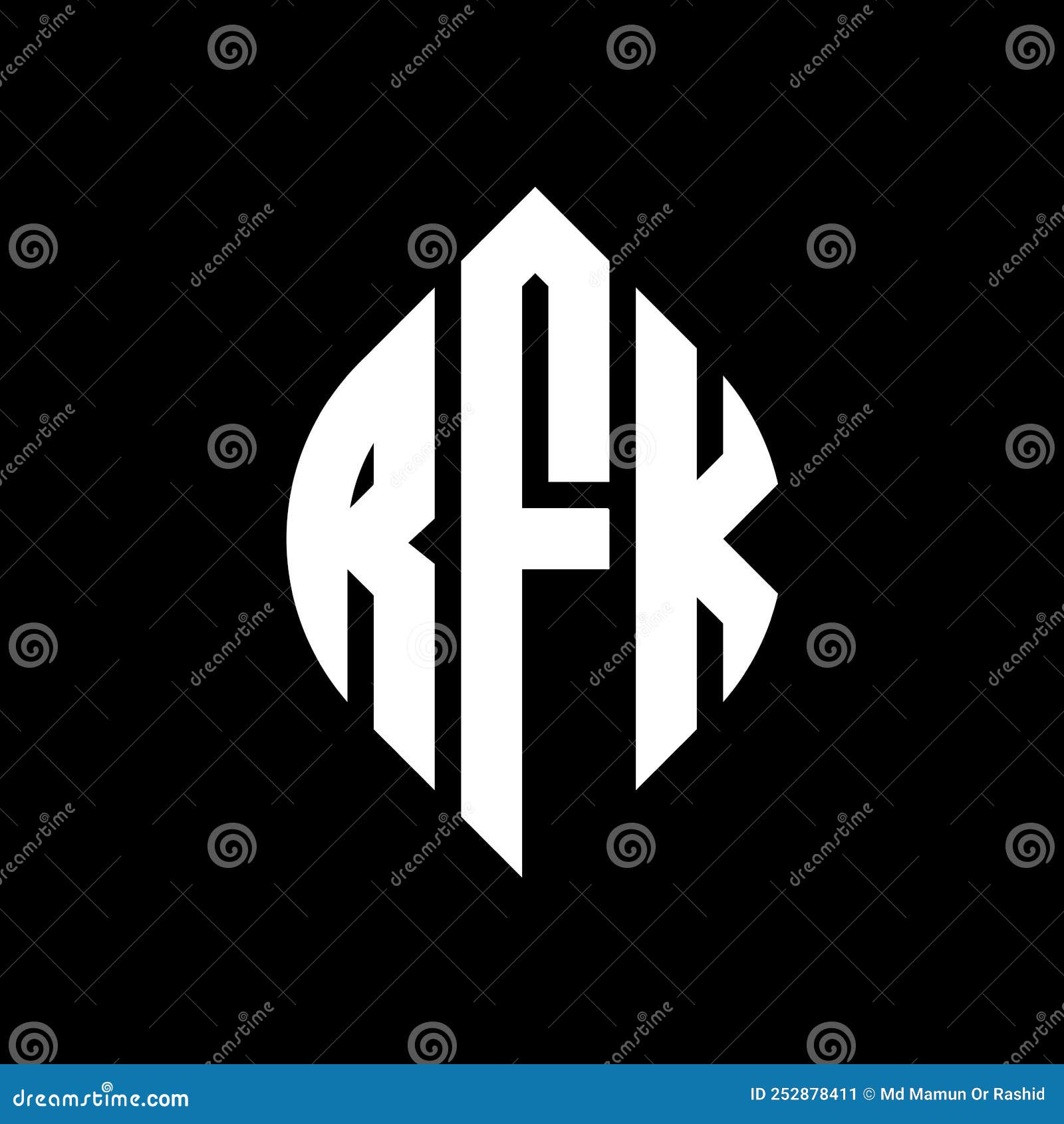 Rfk Circle Letter Logo Design With Circle And Ellipse Shape Rfk Ellipse Letters With