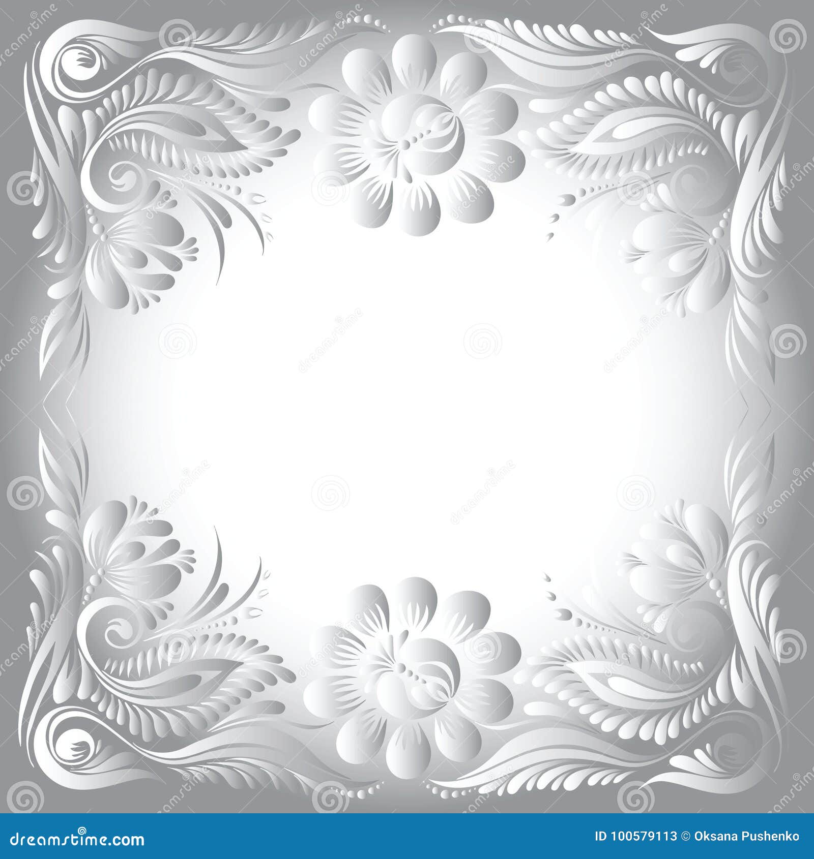 Delicate Frame with Flowers Stock Vector - Illustration of cold ...