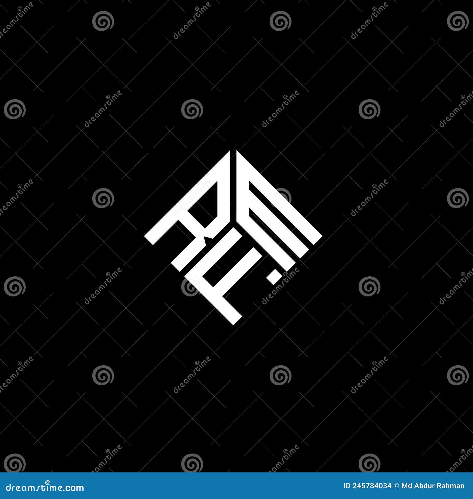 RFM Letter Logo Design on Black Background. RFM Creative Initials ...