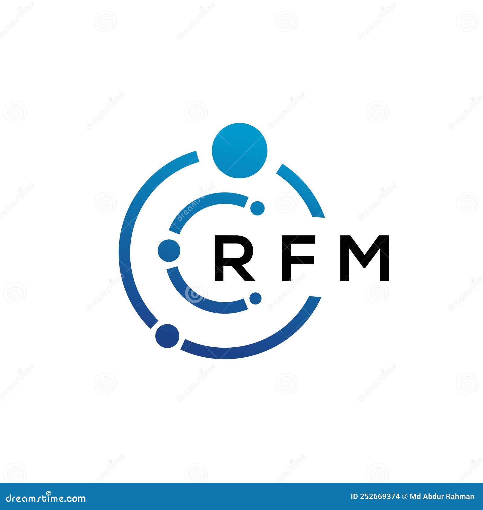 RFM Letter Technology Logo Design on White Background. RFM Creative ...